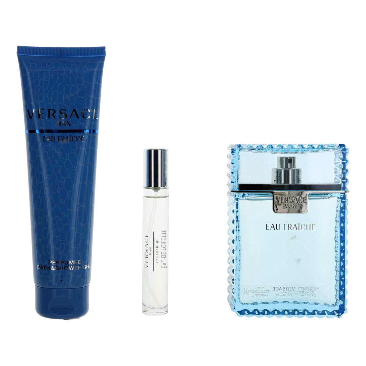 Versace Man Eau Fraiche by Versace, 3 Piece Gift Set for Men – Sams Aroma